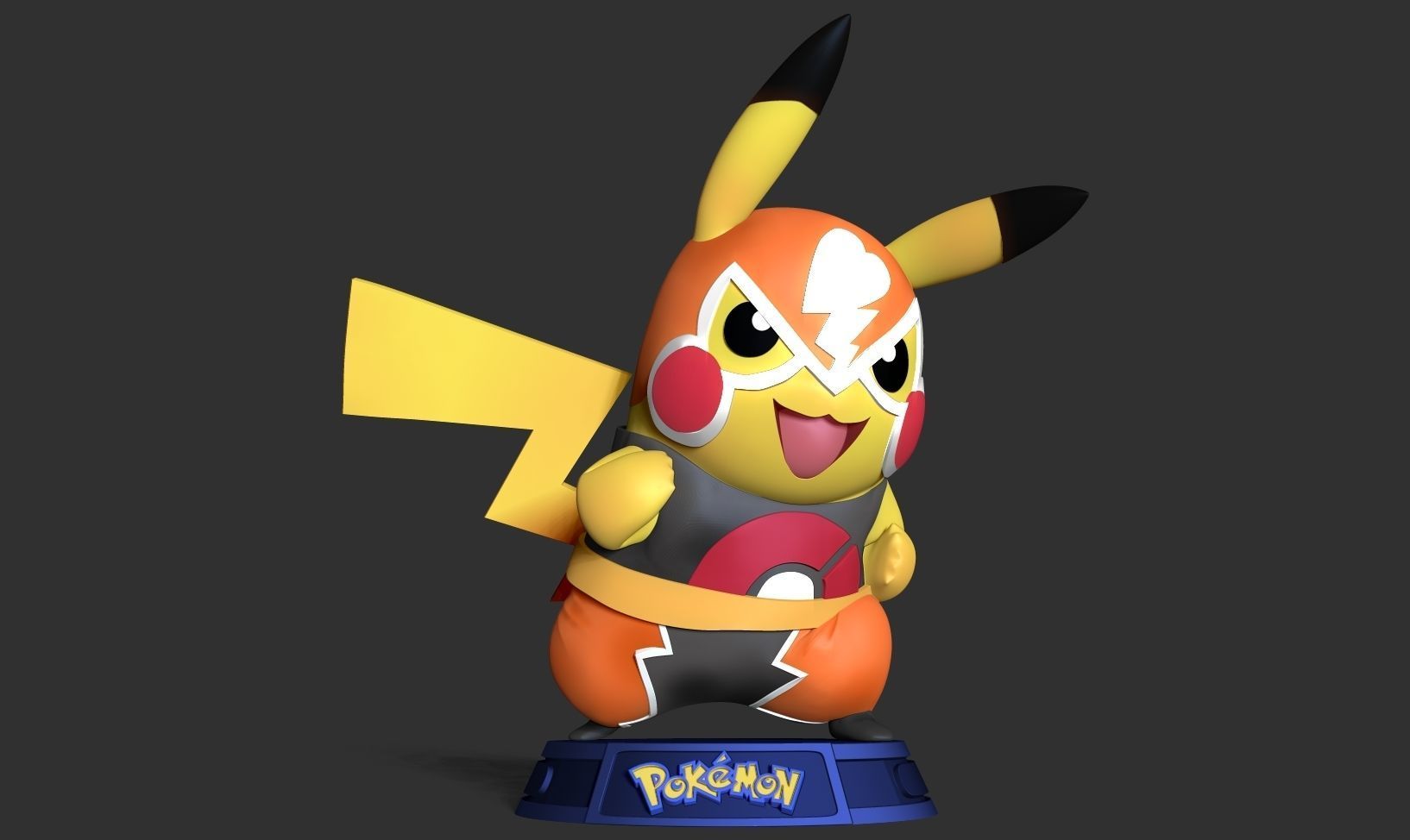 Pikachu Libre 3D model 3D printable | CGTrader