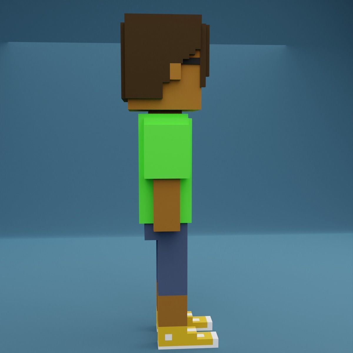 Meebit minecraft character wearing sunglasses and shirt 3D model ...