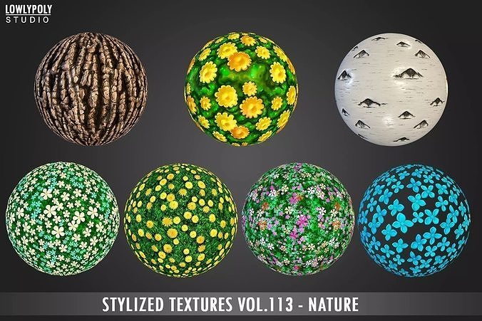 Texture Stylized Nature Vol 113 - Hand Painted Textures VR / AR / low ...