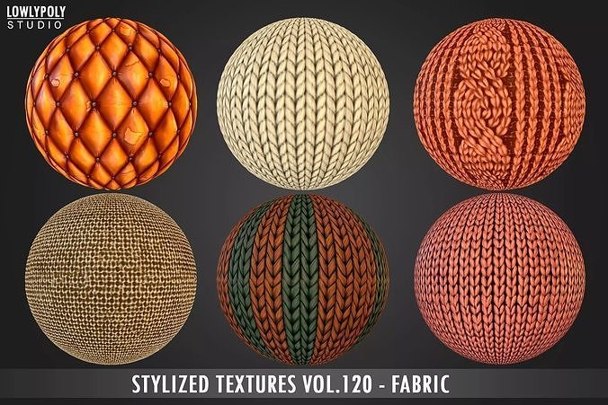 Texture Fabric Vol 120 - Stylized Textures VR / AR / low-poly | CGTrader