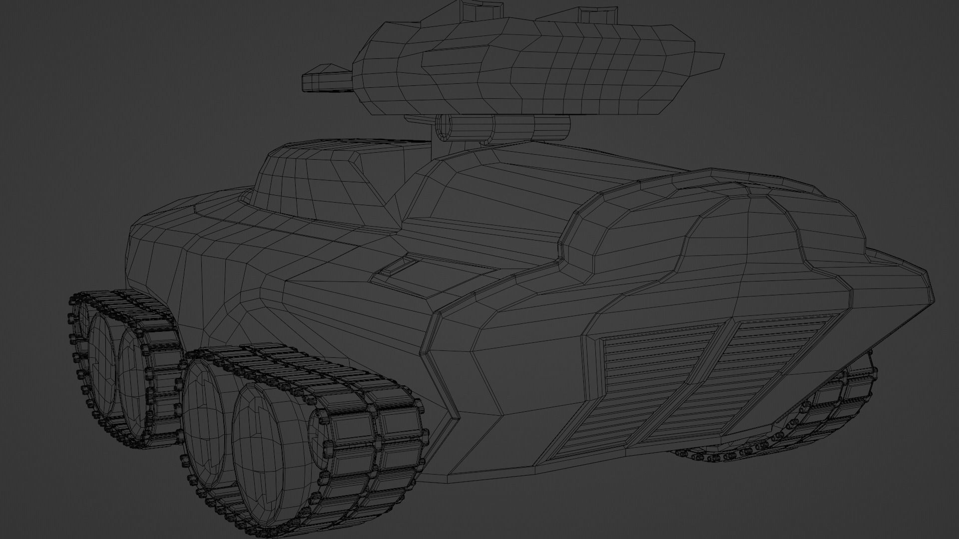 3D model Futuristic Sci-fi Modern War Tank White VR / AR / low-poly ...