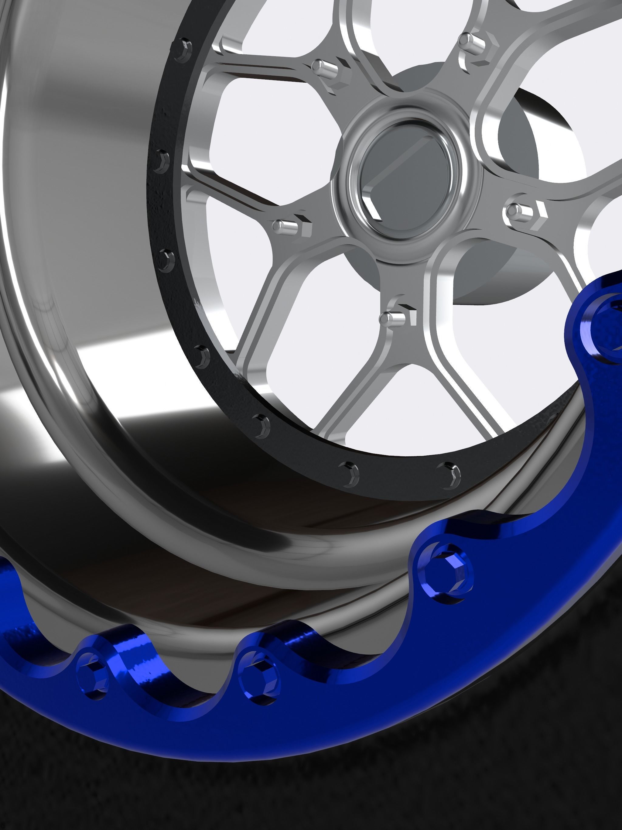 Drag Wheel COMBO Rear Billet Specialties Comp 7 15inch Radial 3D model ...