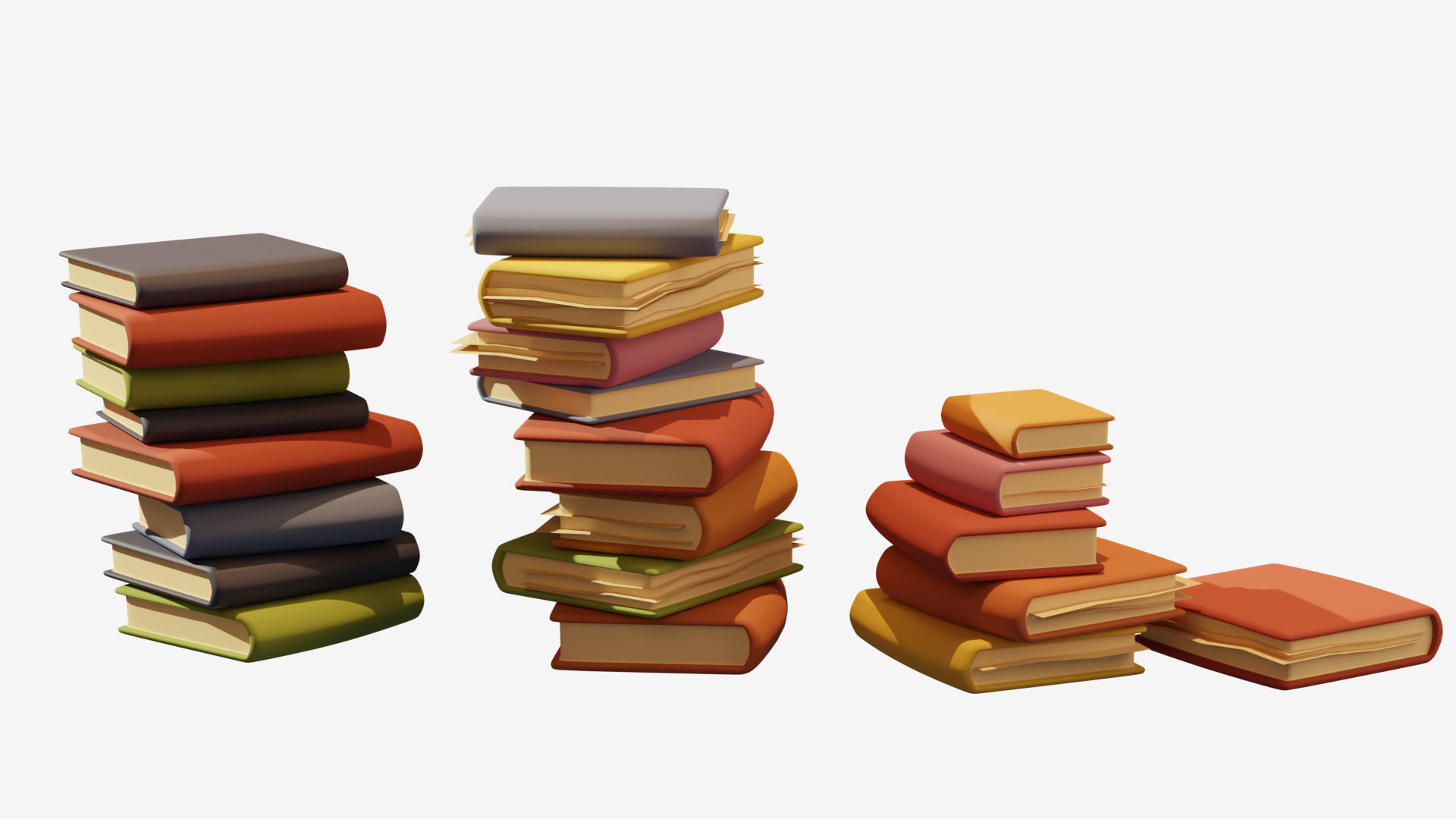 3D model Low poly books VR / AR / low-poly | CGTrader