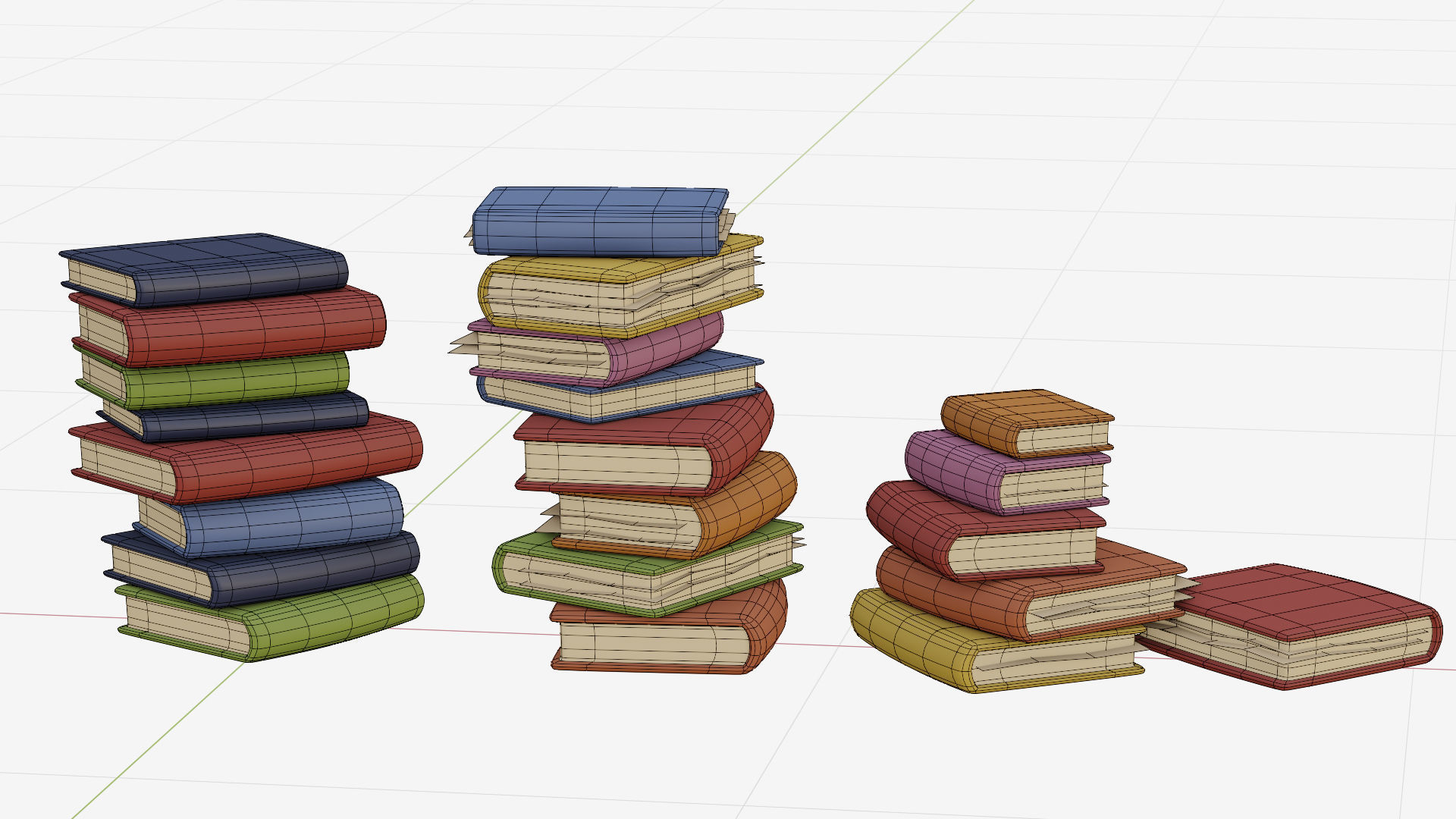 3D model Low poly books VR / AR / low-poly | CGTrader