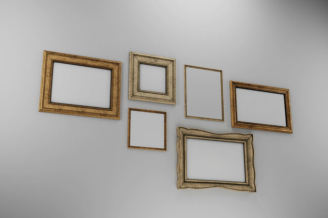 3D model Old Wall Photo Frames VR / AR / low-poly | CGTrader