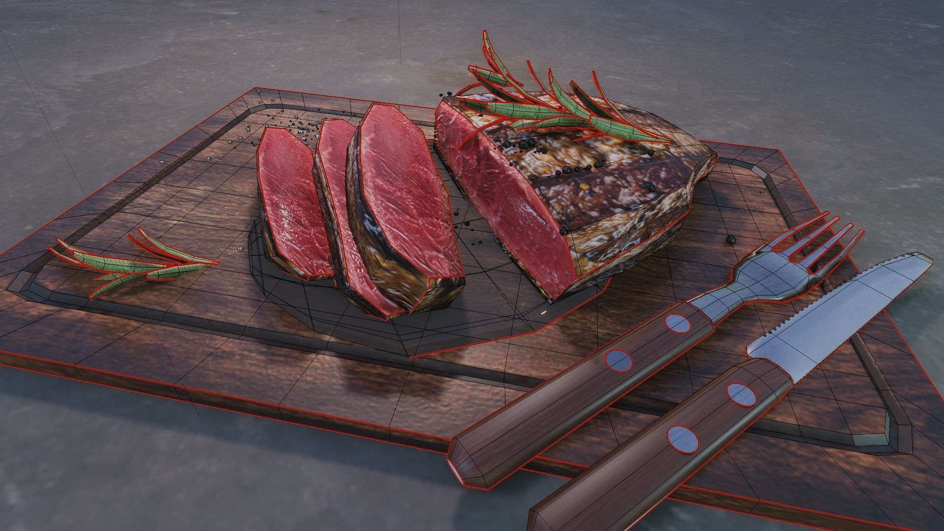 3D model Rare Steak VR / AR / low-poly | CGTrader
