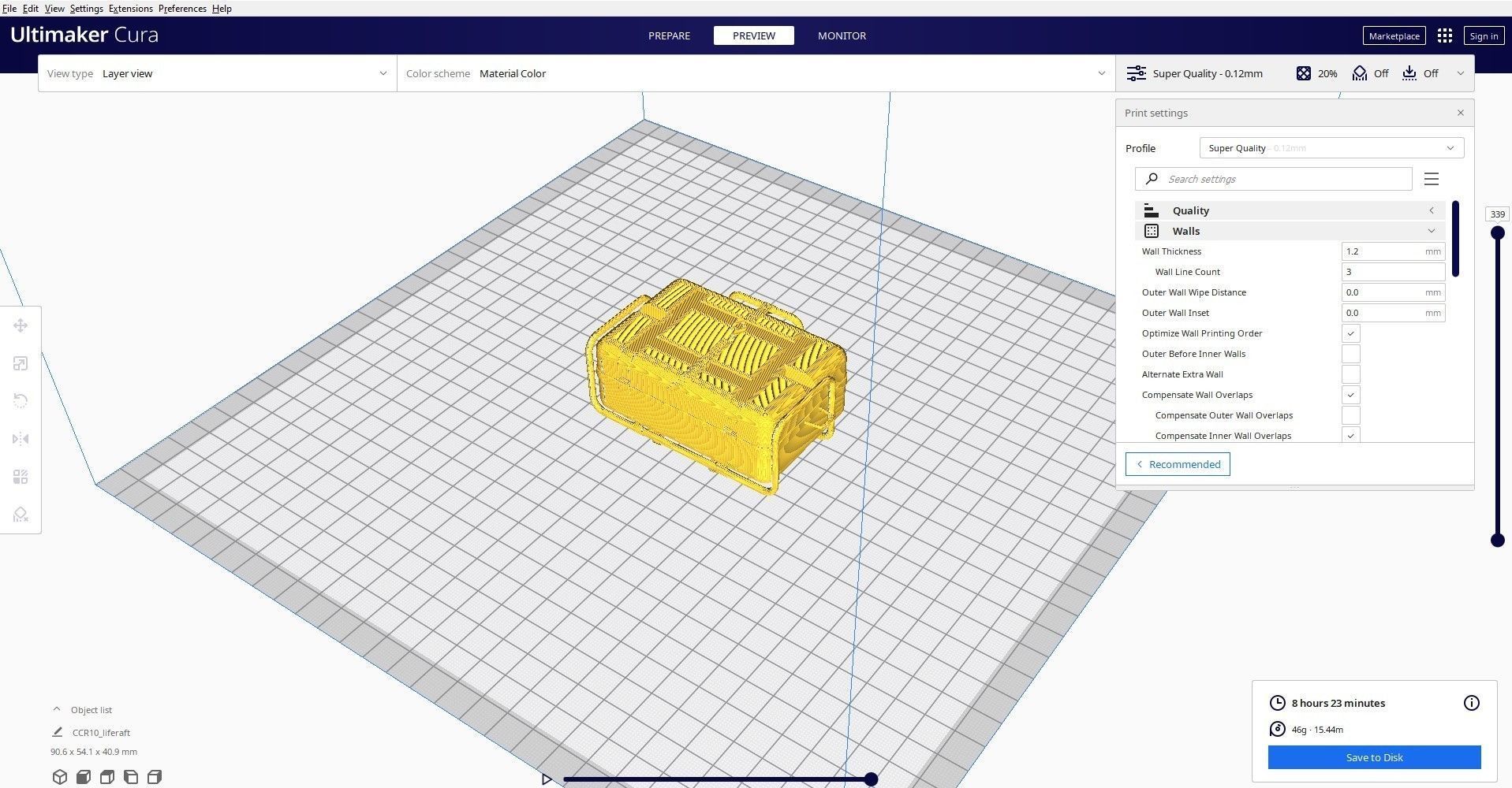 life raft 3d printed cura 3D model 3D printable | CGTrader