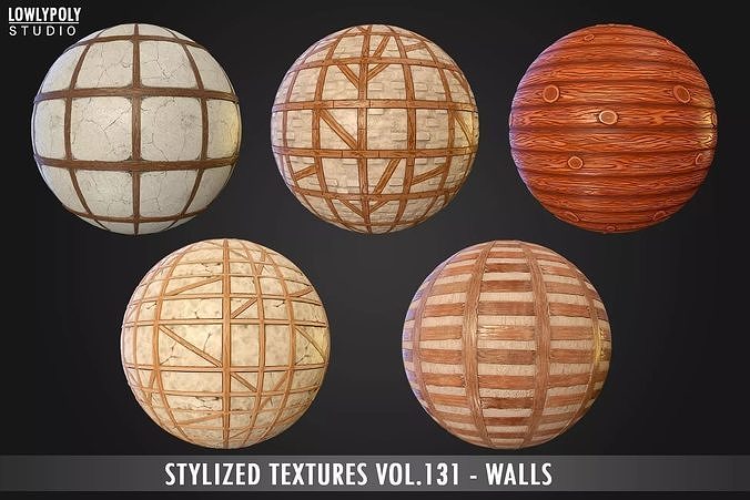 Texture Walls Vol 131 - Stylized Textures VR / AR / low-poly | CGTrader