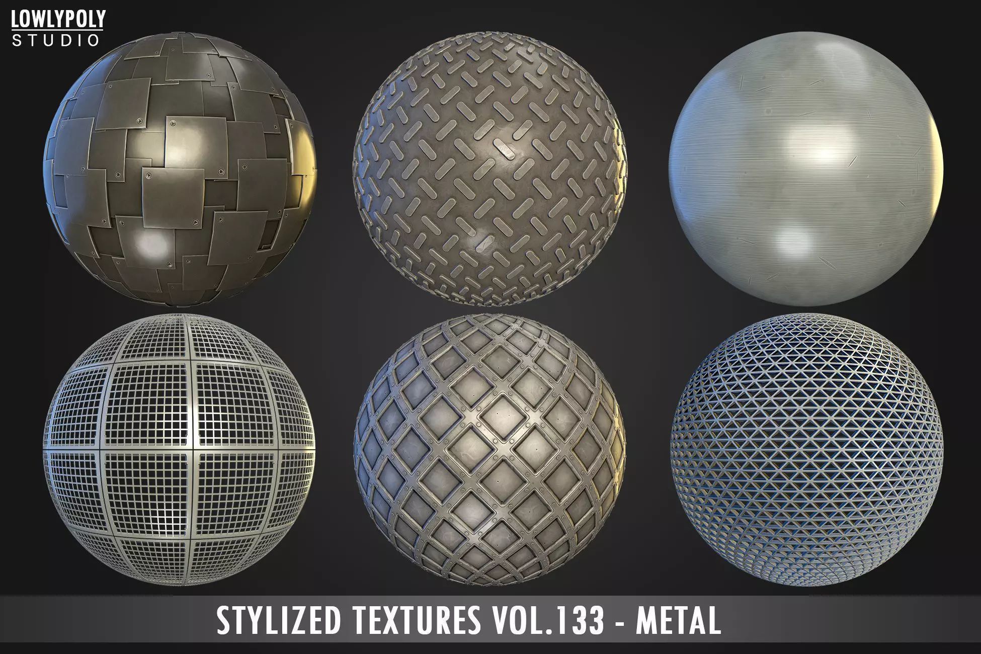 Texture Metal Vol 133 - Stylized Textures VR / AR / low-poly | CGTrader