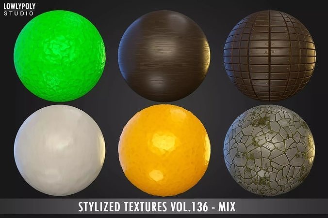 Texture Mix Vol 136 - Stylized Textures VR / AR / low-poly | CGTrader