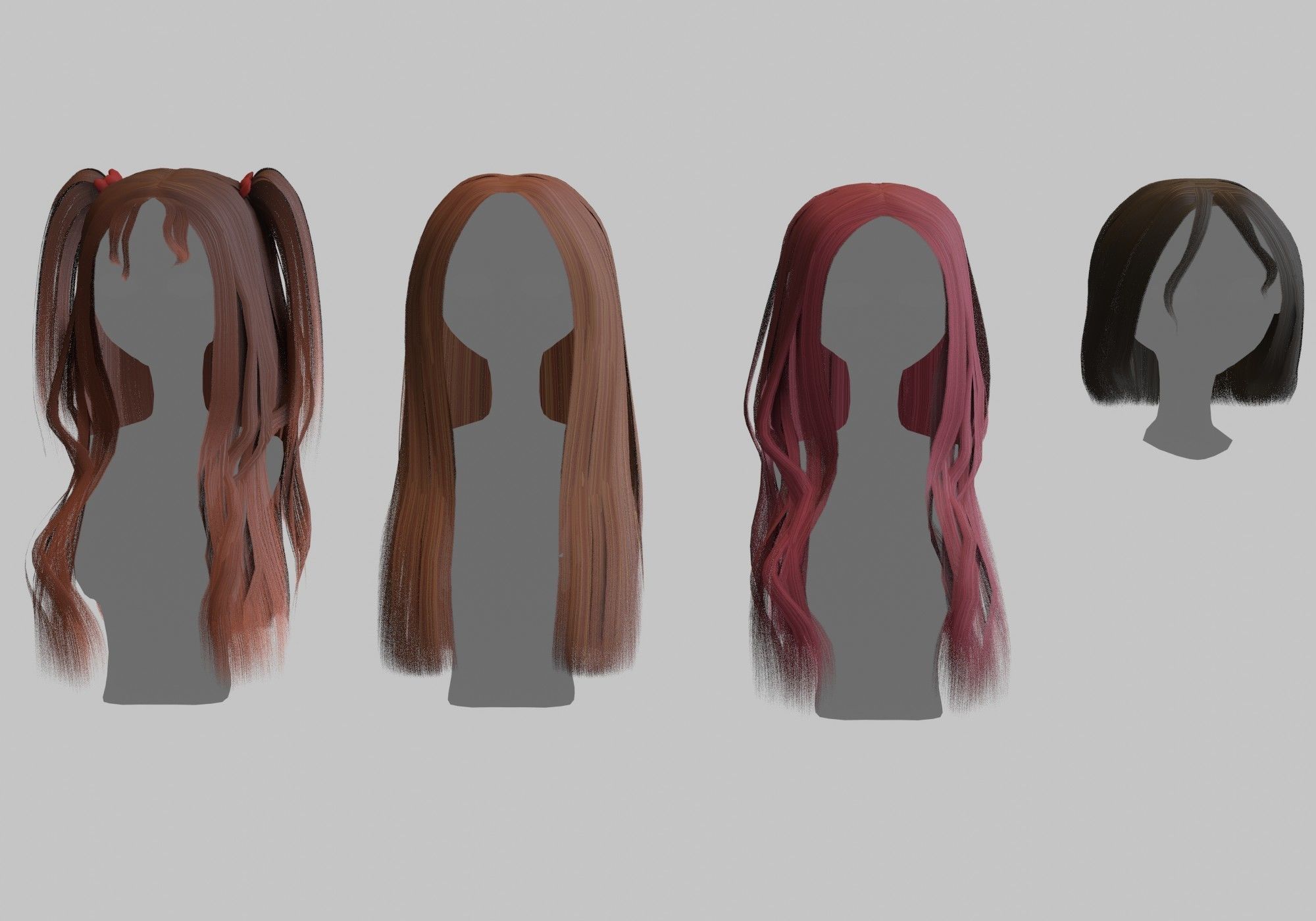 3D model hairstyles collection VR / AR / low-poly | CGTrader