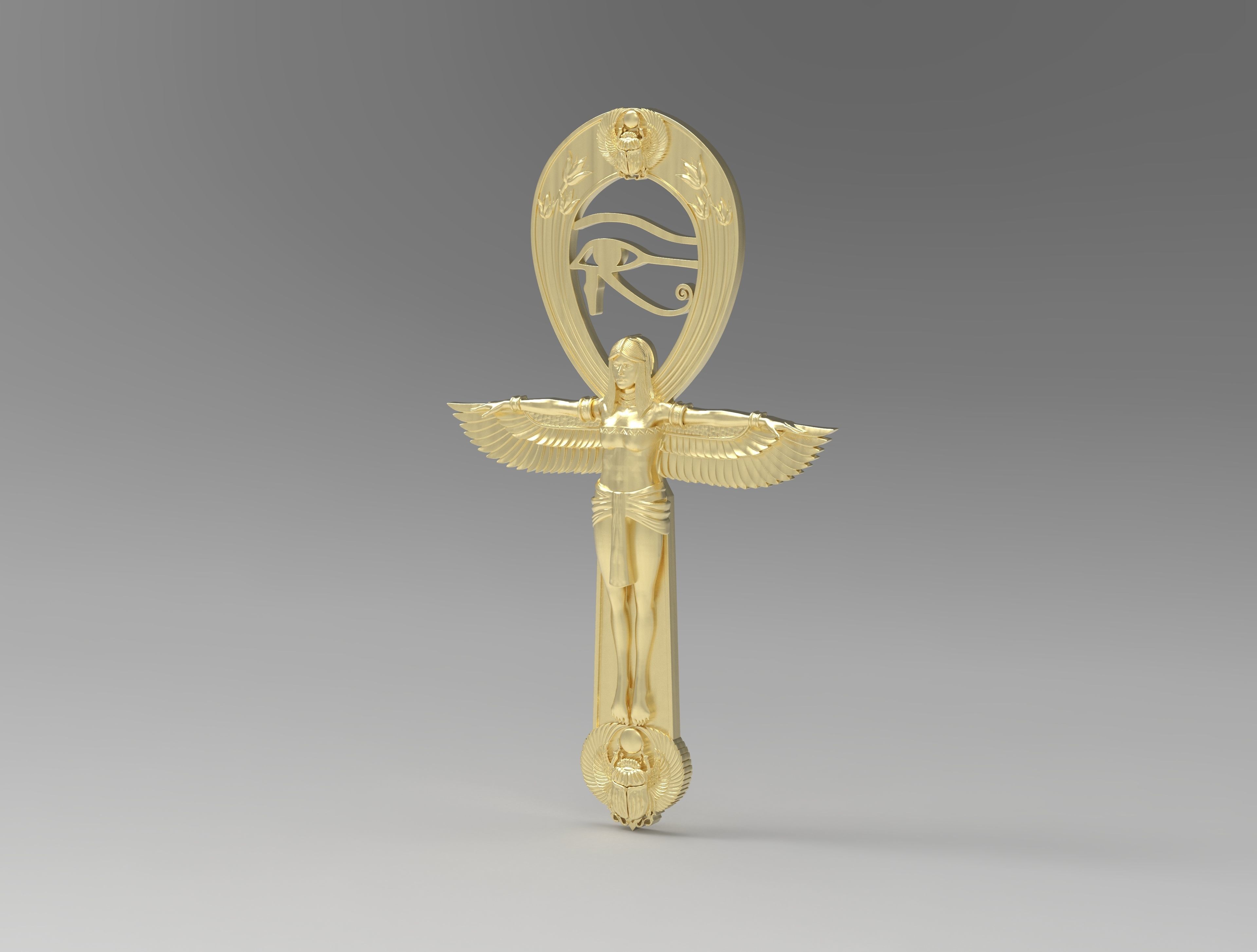ISIS ANKH WITH SCARAB AND HORUS EYE 3D model 3D printable | CGTrader