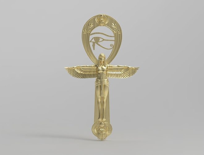 ISIS ANKH WITH SCARAB AND HORUS EYE 3D model 3D printable | CGTrader