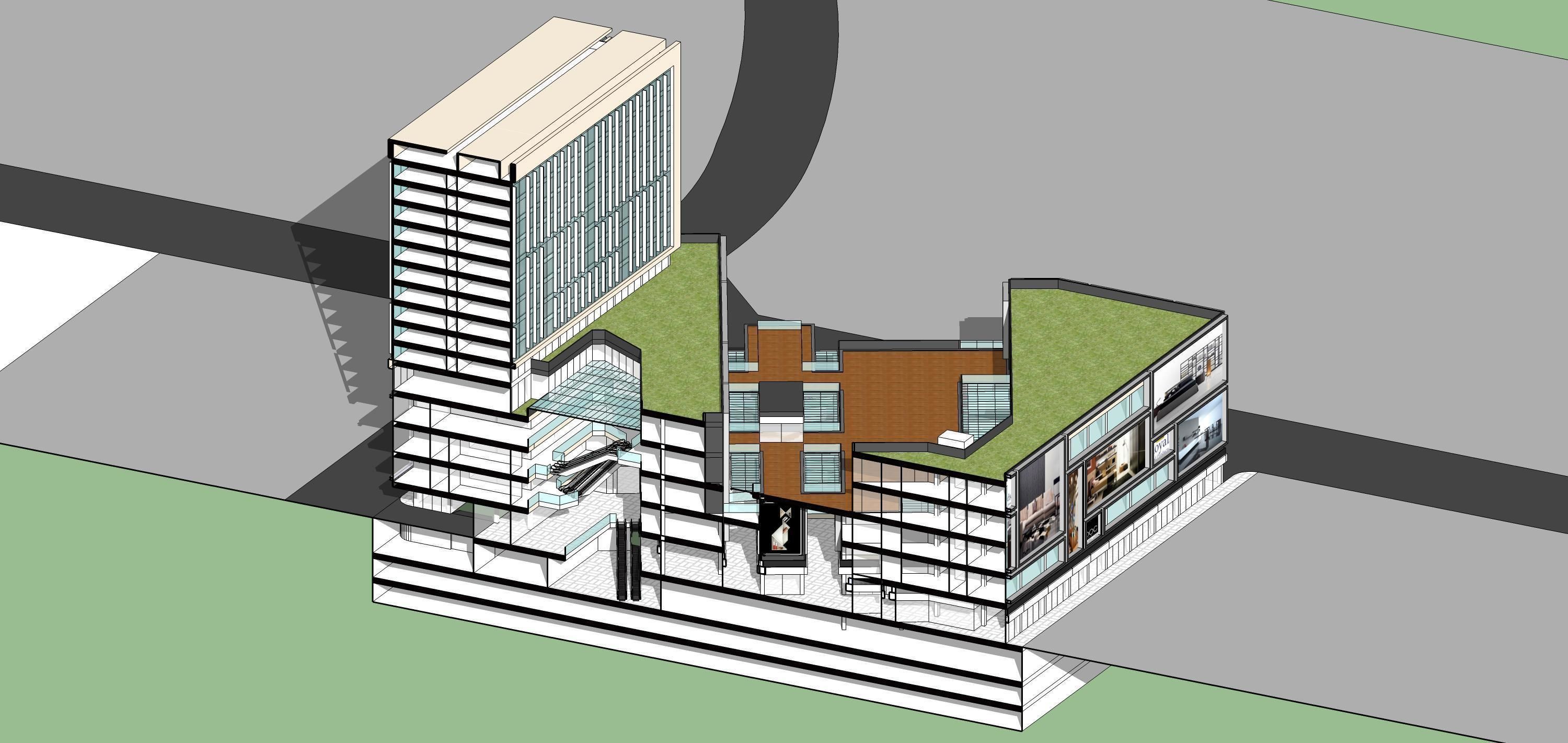Sketchup Commercial Office Complex F1 3D model | CGTrader