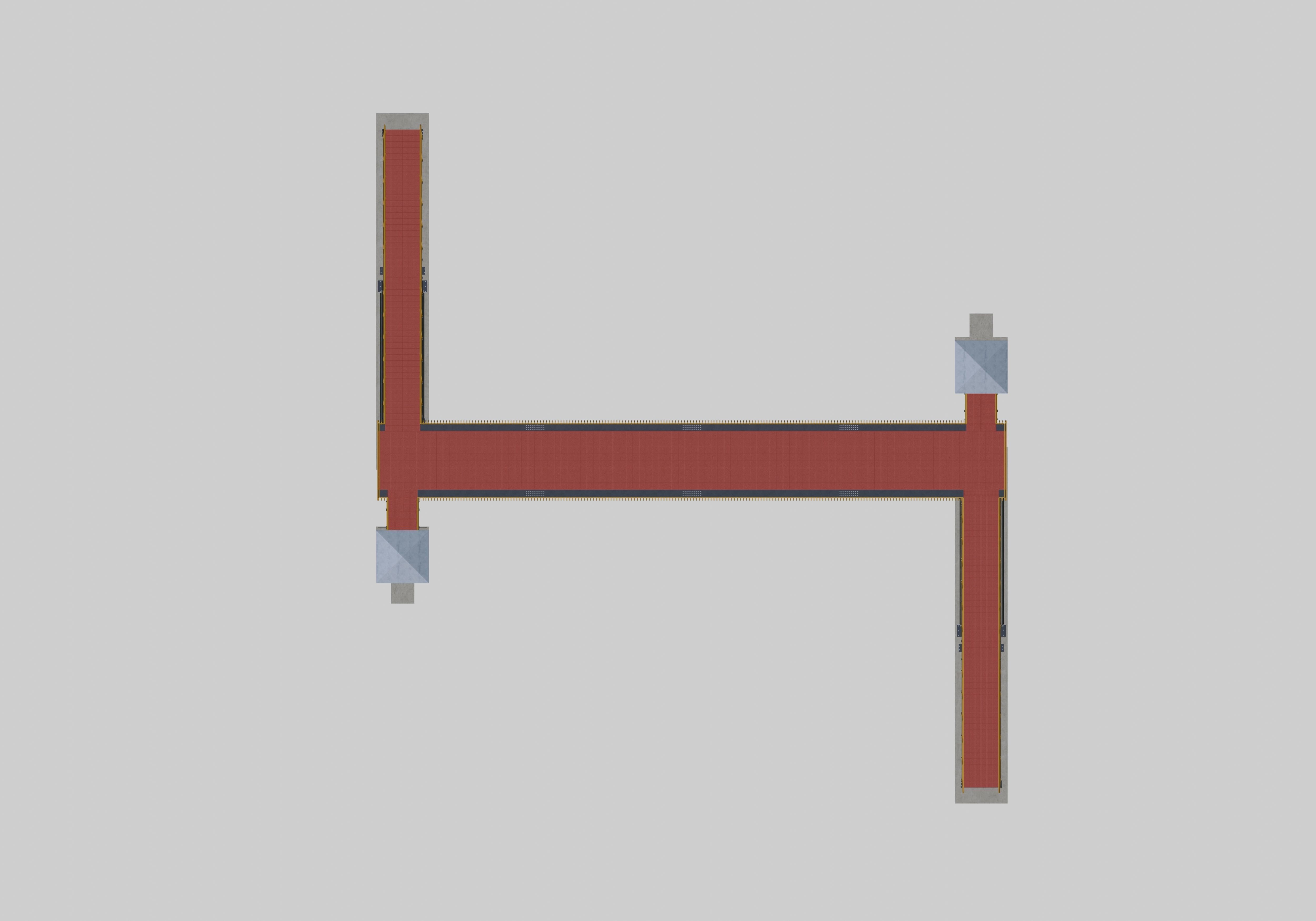 Steel Pedestrian Bridge-Elevator-Oblique Cone Column Type-25 3D model ...