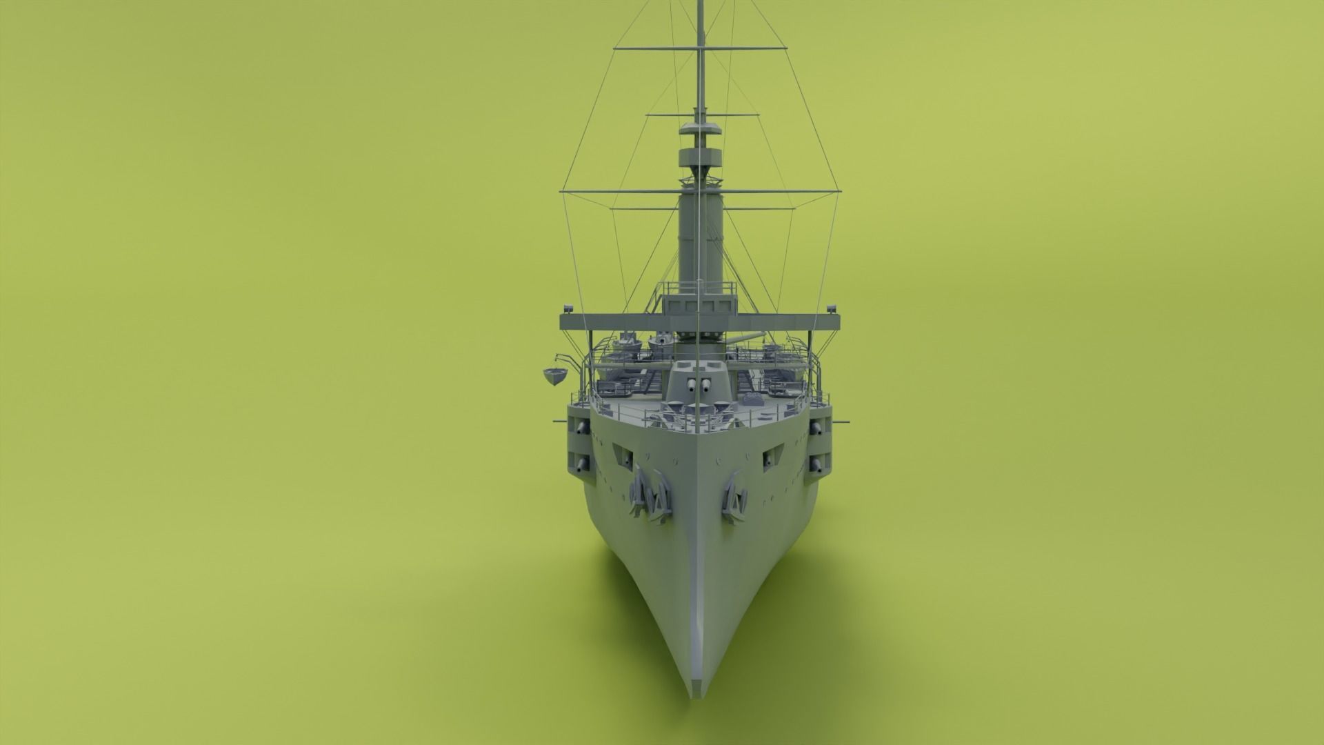3D model HMS Cornwall cruiser VR / AR / low-poly | CGTrader