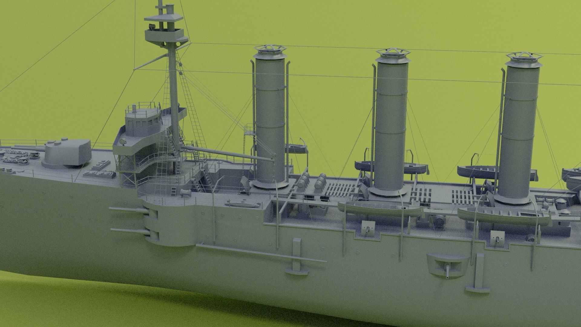 3D model HMS Cornwall cruiser VR / AR / low-poly | CGTrader