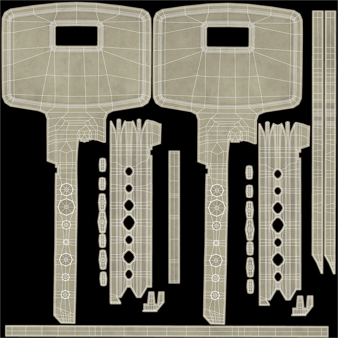 Bunch of keys with Rfid trinket 3D model | CGTrader