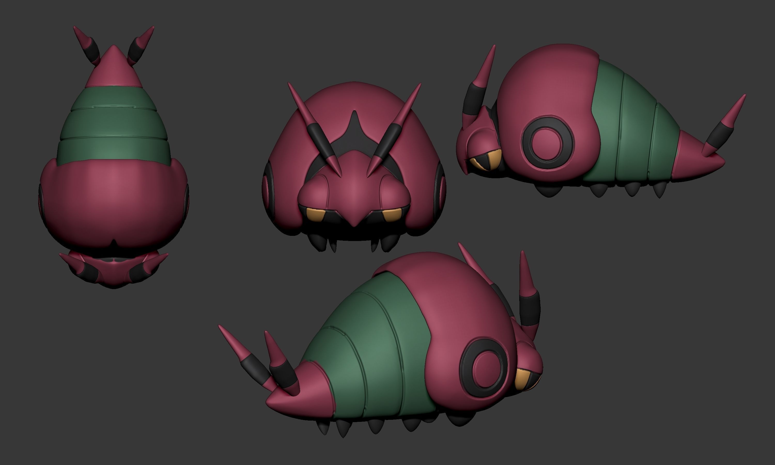Pokemon - Venipede Whirlipede and Scolipede 3D model 3D printable ...