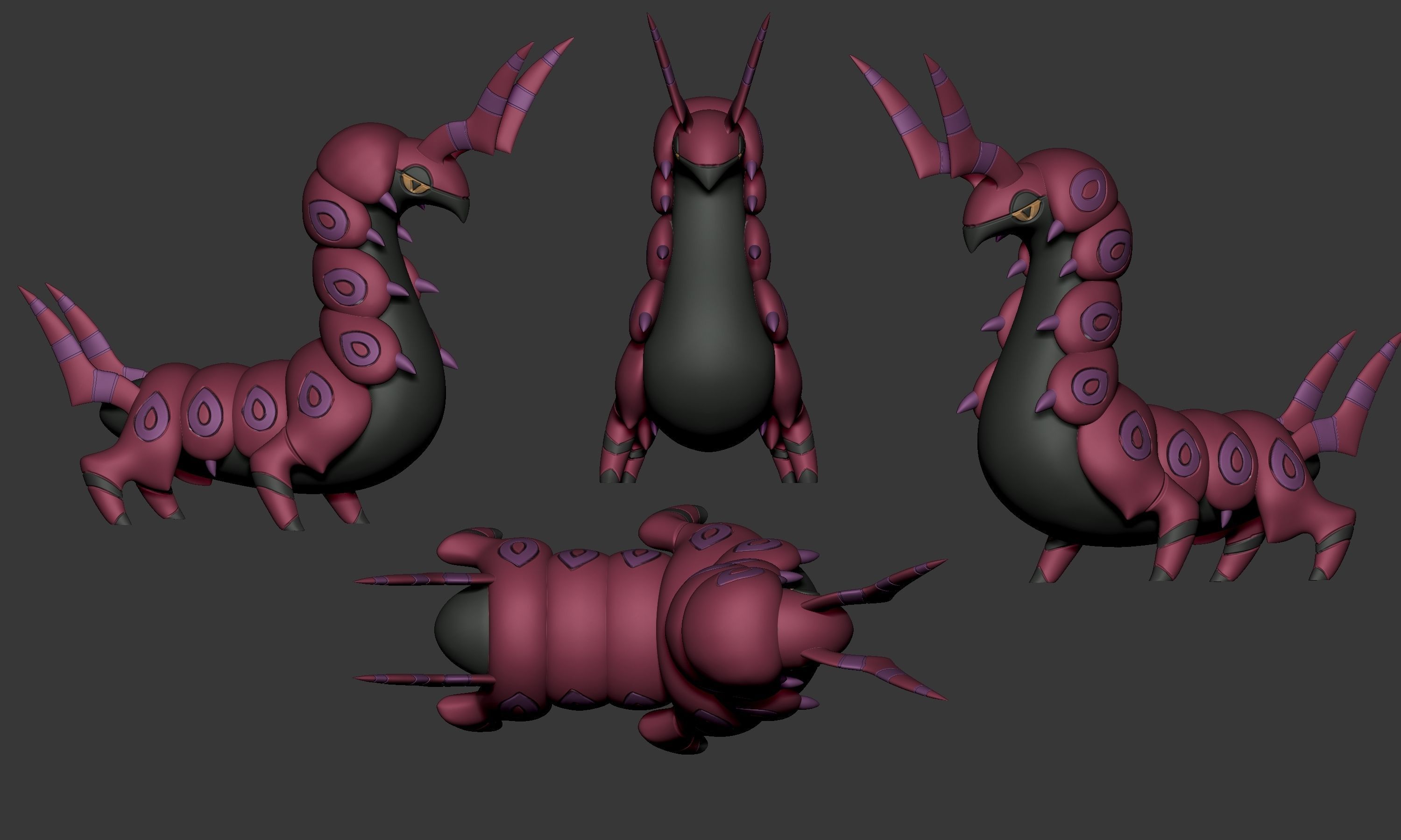 Pokemon - Venipede Whirlipede and Scolipede 3D model 3D printable ...