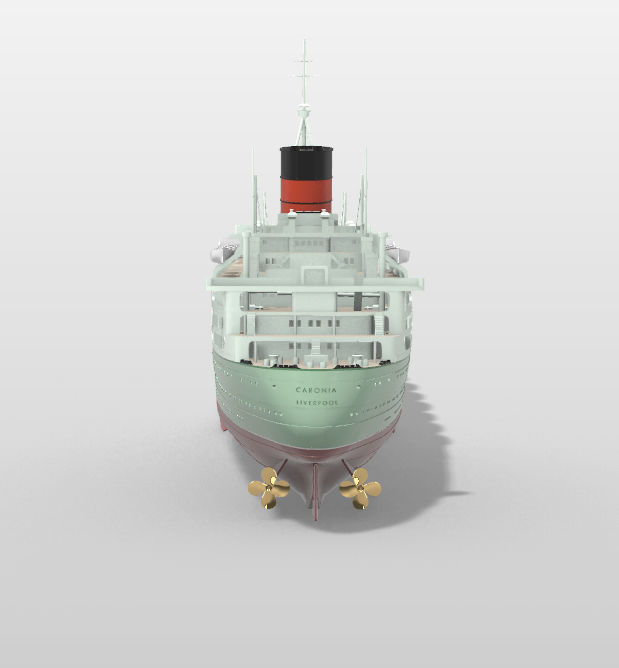 RMS Caronia - Cunards Green Goddess ocean liner and cruise ship 3D ...