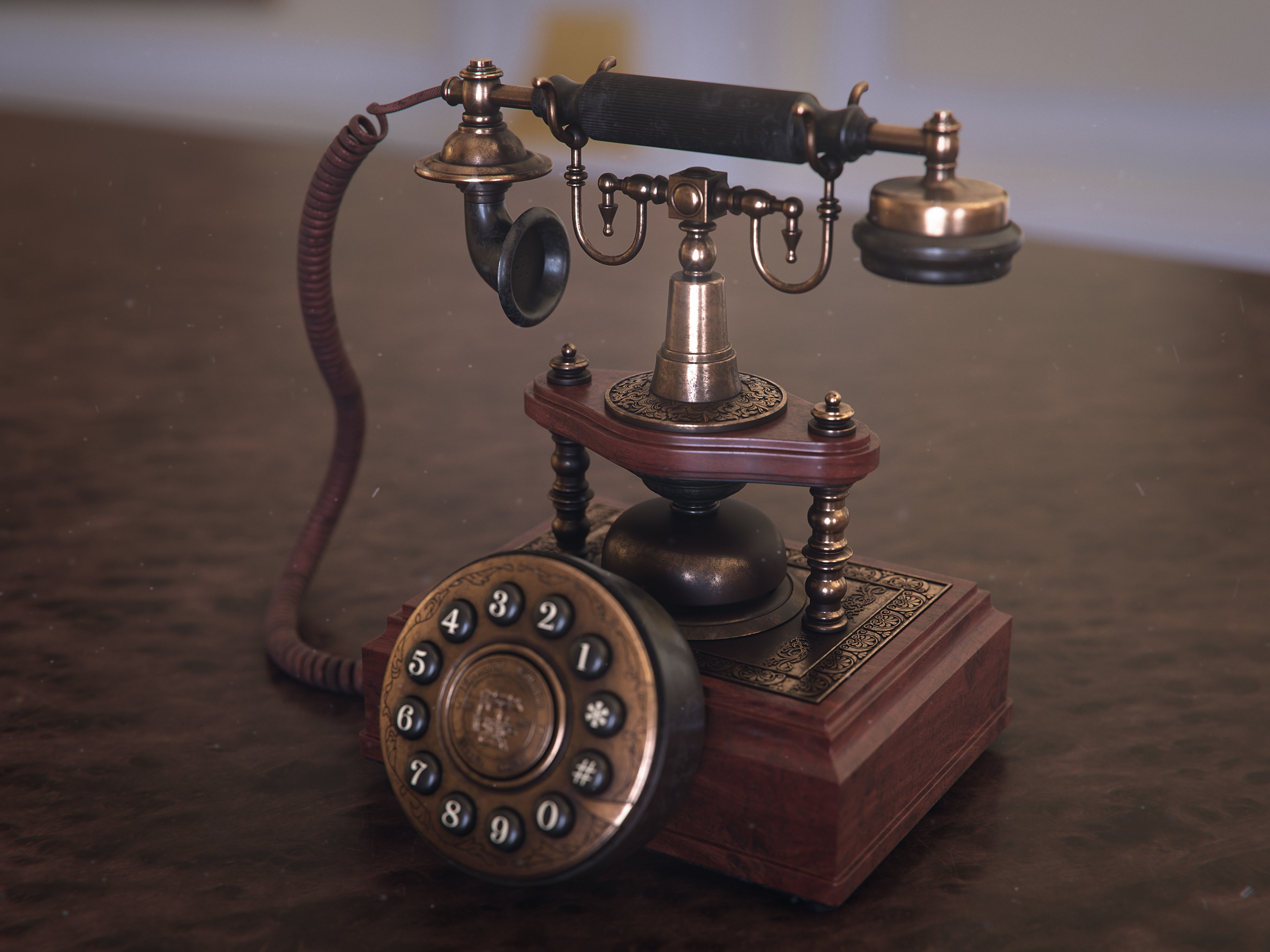 Victorian Phone free 3D model | CGTrader