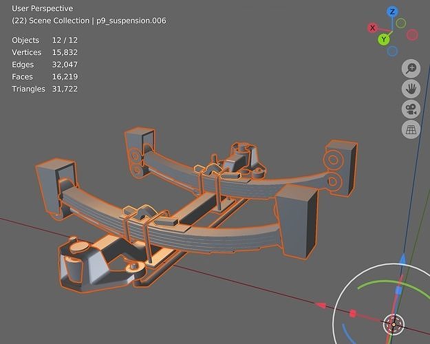 3D model Heavy Duty Front Non-Drive Axle VR / AR / low-poly | CGTrader