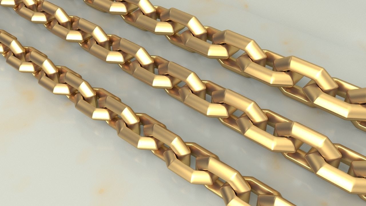 Edge Chain Link 3D model 3D printable | CGTrader