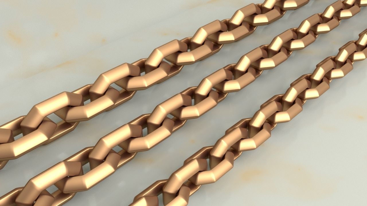 Edge Chain Link 3D model 3D printable | CGTrader
