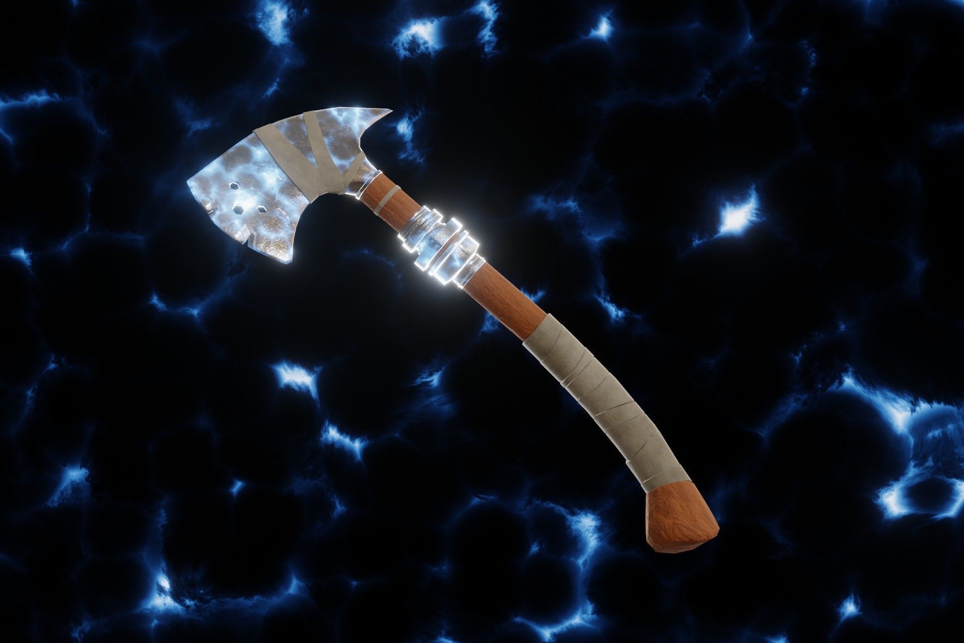 3D model Lightning Axe - Elemental Axe - Model 01 VR / AR / low-poly ...