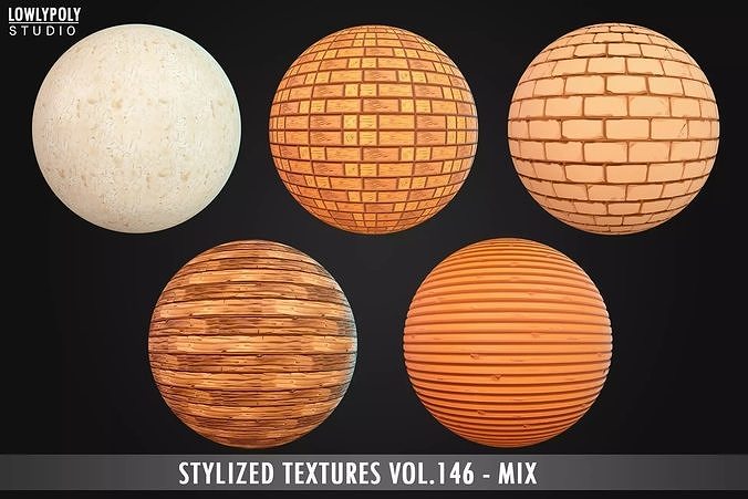 Texture Mix Vol 146 - Stylized Textures VR / AR / low-poly | CGTrader