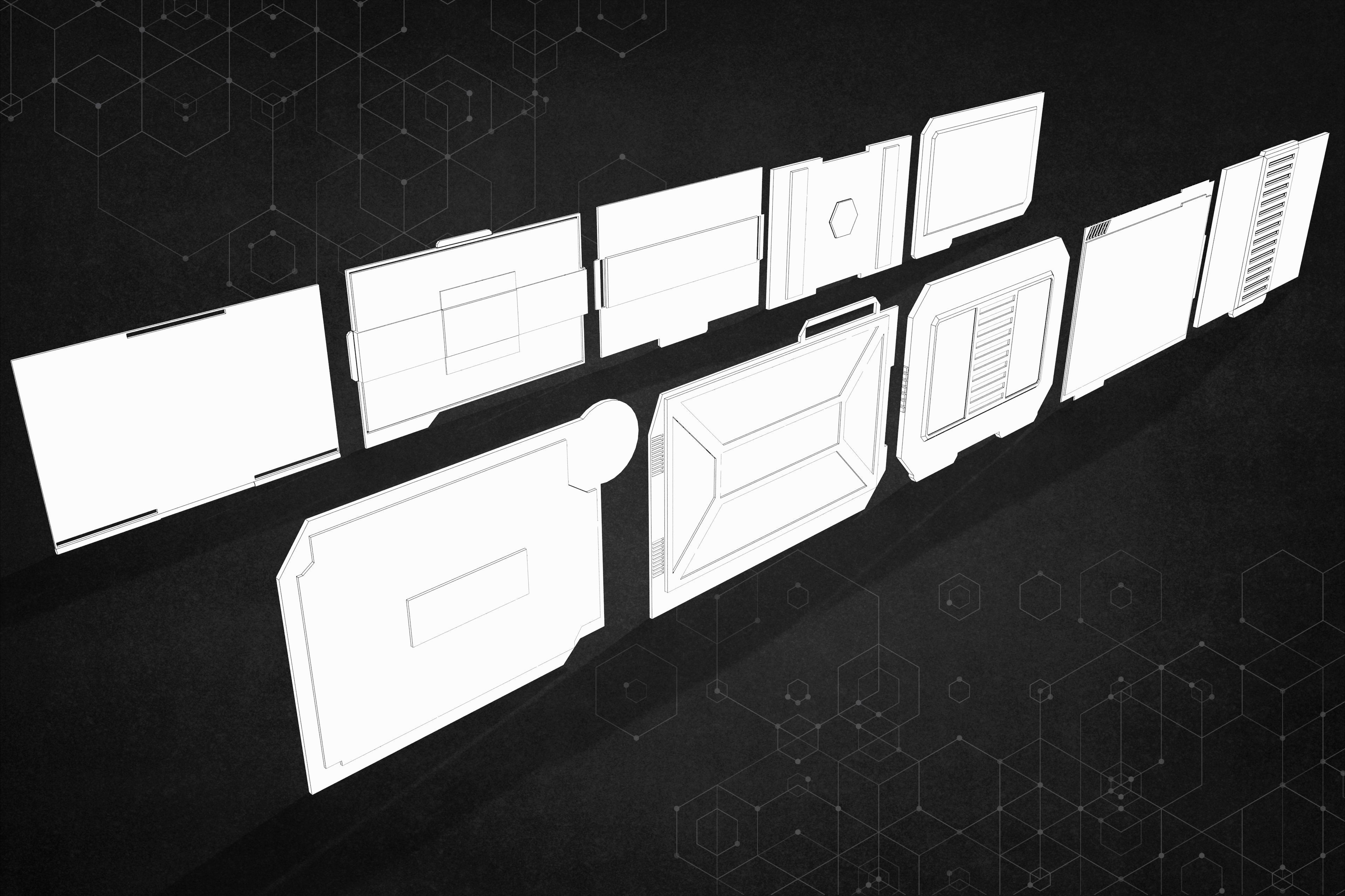 Sci-Fi Monitor Collection 3D model | CGTrader