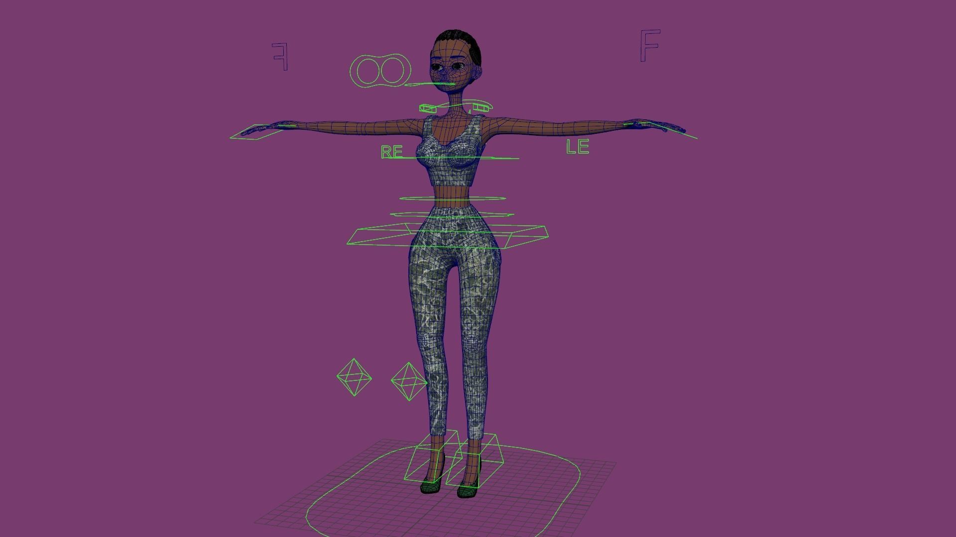 Stylized girl Rig free VR / AR / low-poly 3D model rigged | CGTrader