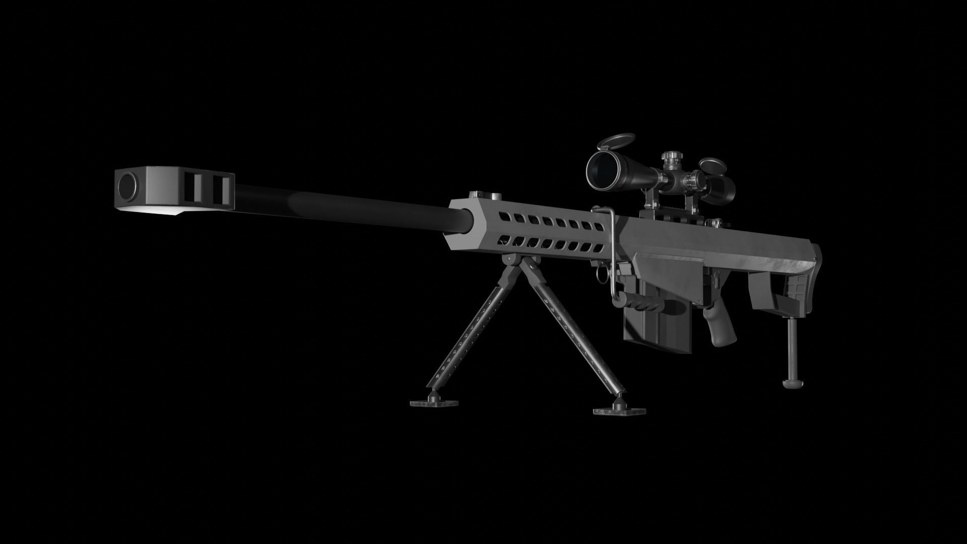 Barrett 50 Cal Sniper free VR / AR / low-poly 3D model | CGTrader
