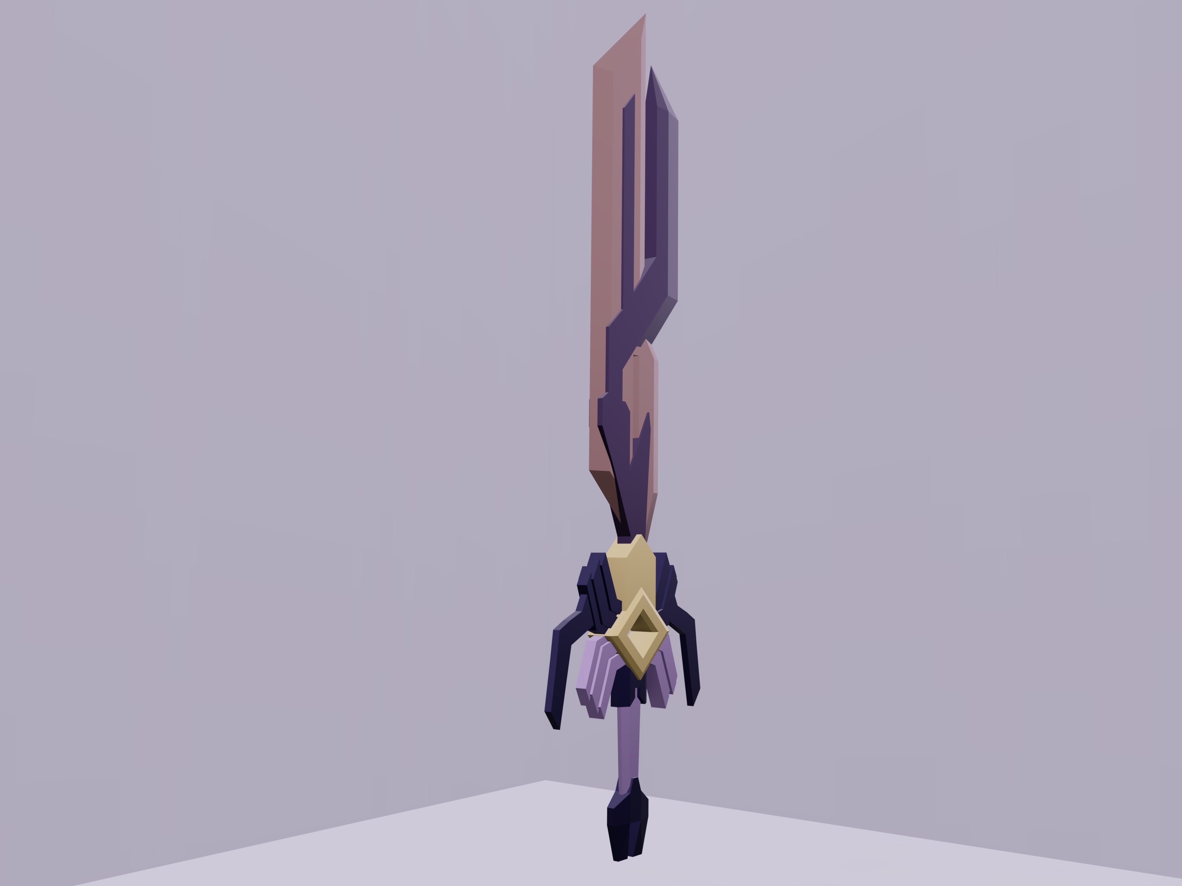 3D model Low poly sword AngleSword VR / AR / low-poly | CGTrader