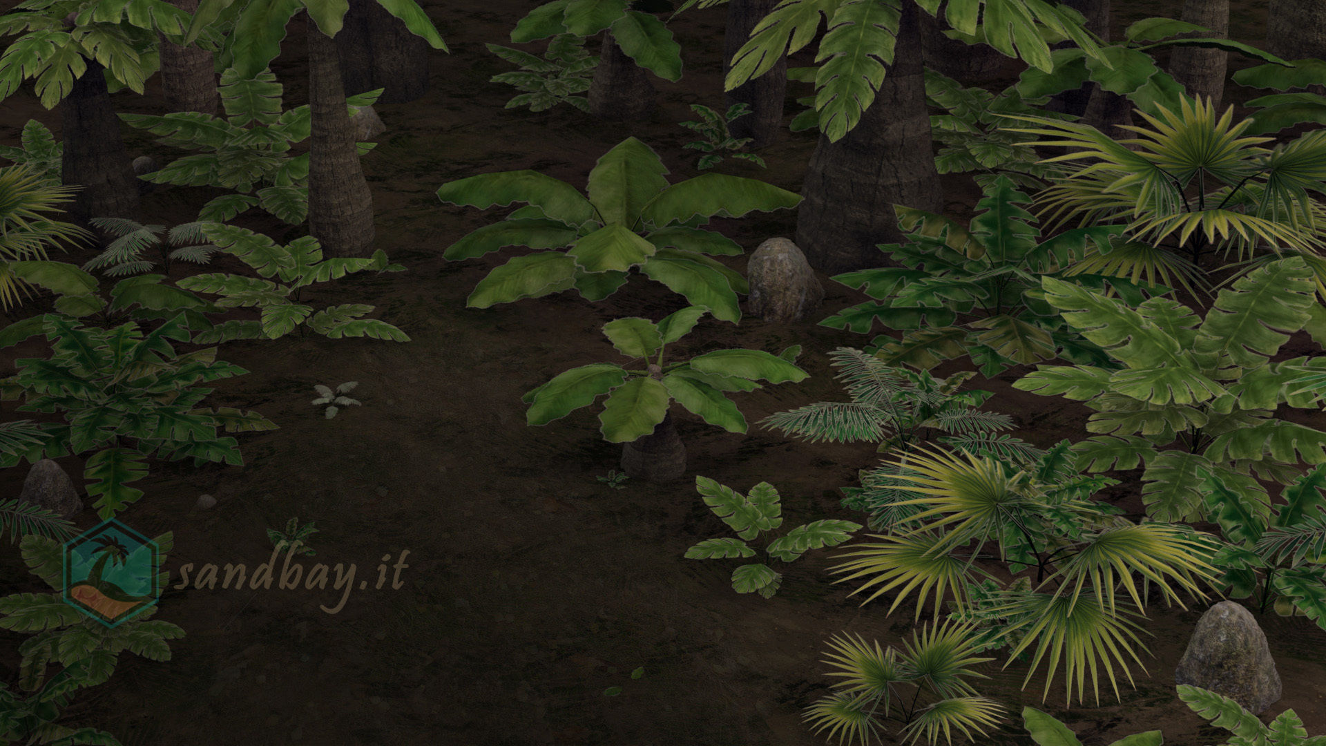 3D model Tropical jungle plants and palms collection VR / AR / low-poly ...