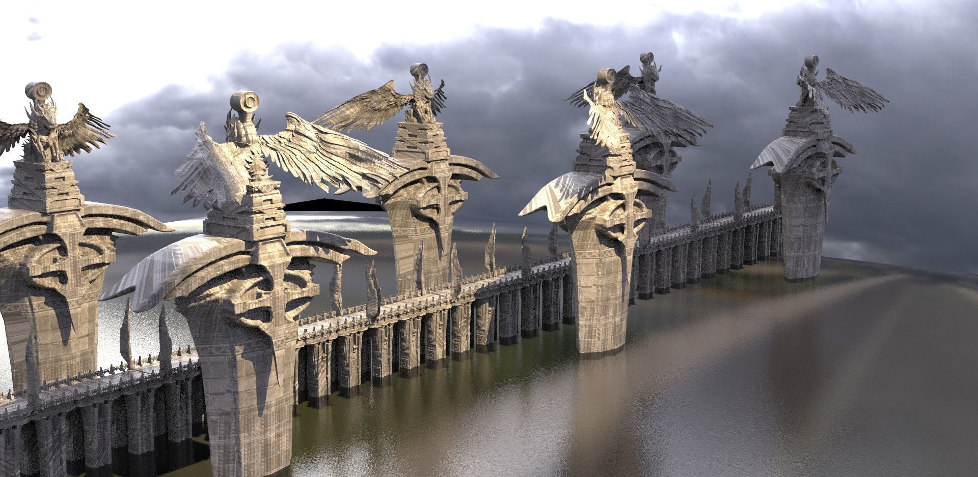 League of legends Inspired Sword Bridge Statues 5 3D model | CGTrader