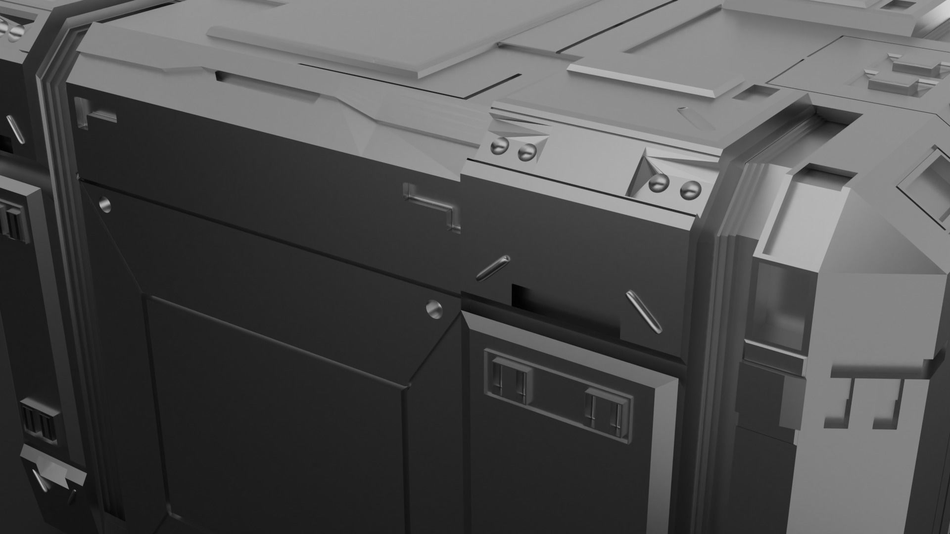 metal silver sci fi cargo box free VR / AR / low-poly 3D model | CGTrader