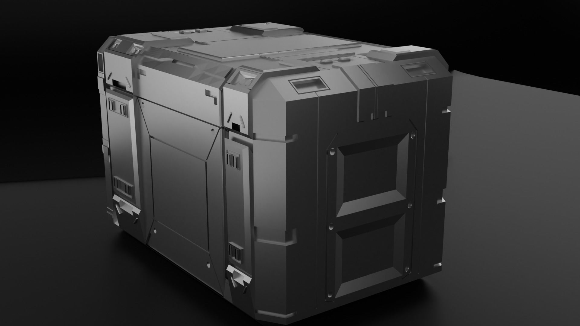 metal silver sci fi cargo box free VR / AR / low-poly 3D model | CGTrader