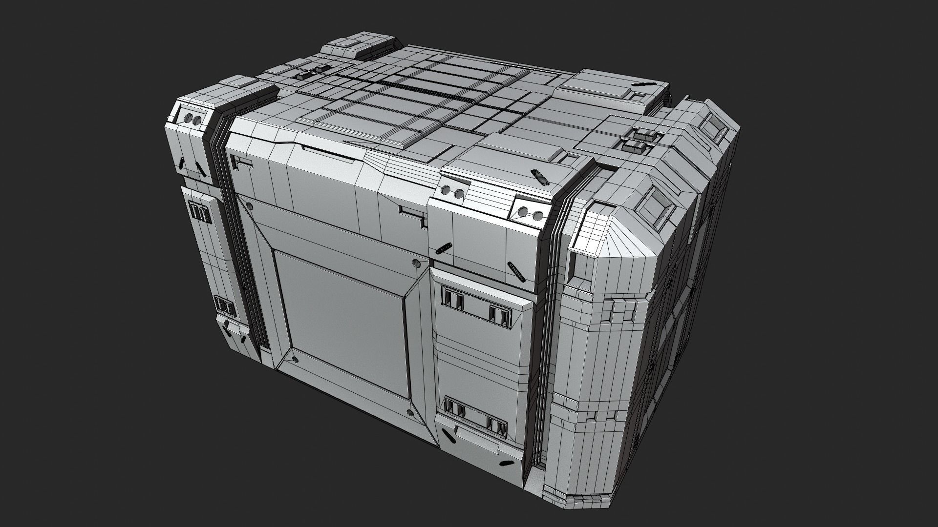 metal silver sci fi cargo box free VR / AR / low-poly 3D model | CGTrader