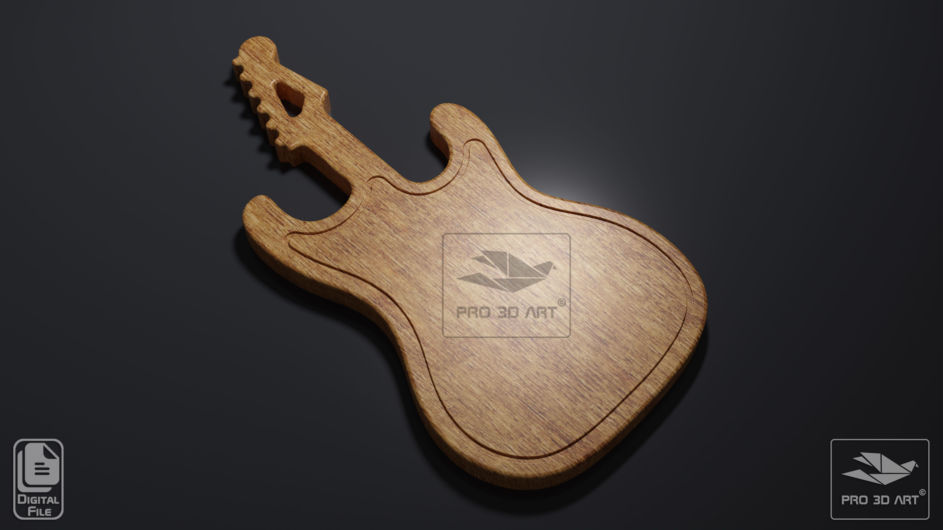Guitar Cutting Board - CNC files for Wood 3D model | CGTrader