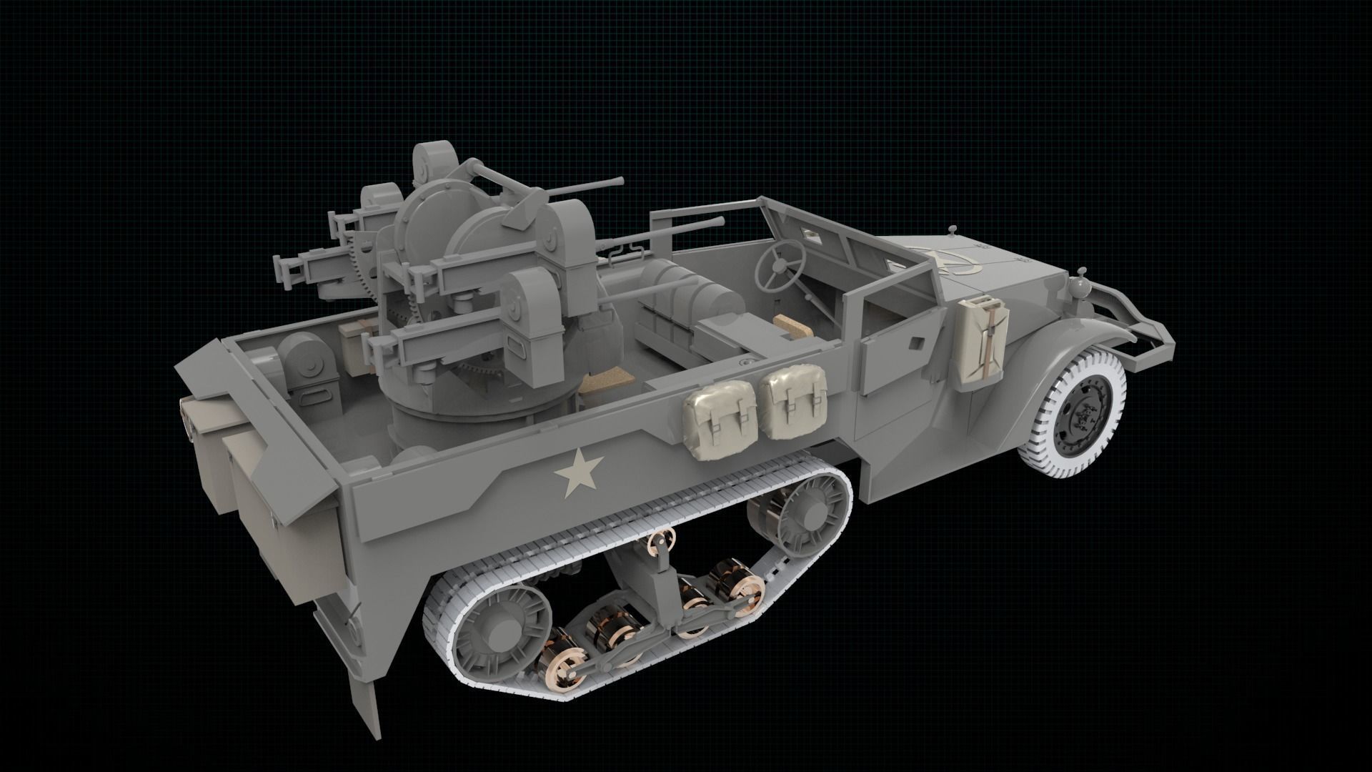 M16 half track 3D model 3D printable | CGTrader