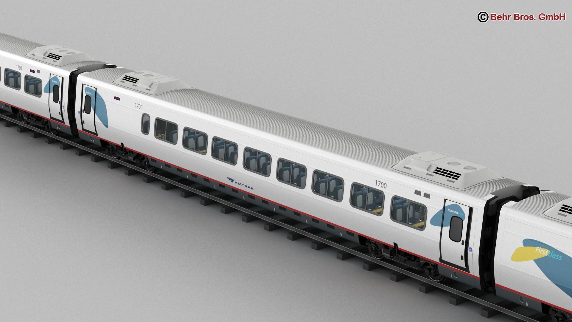 Acela Express 3D model animated rigged | CGTrader