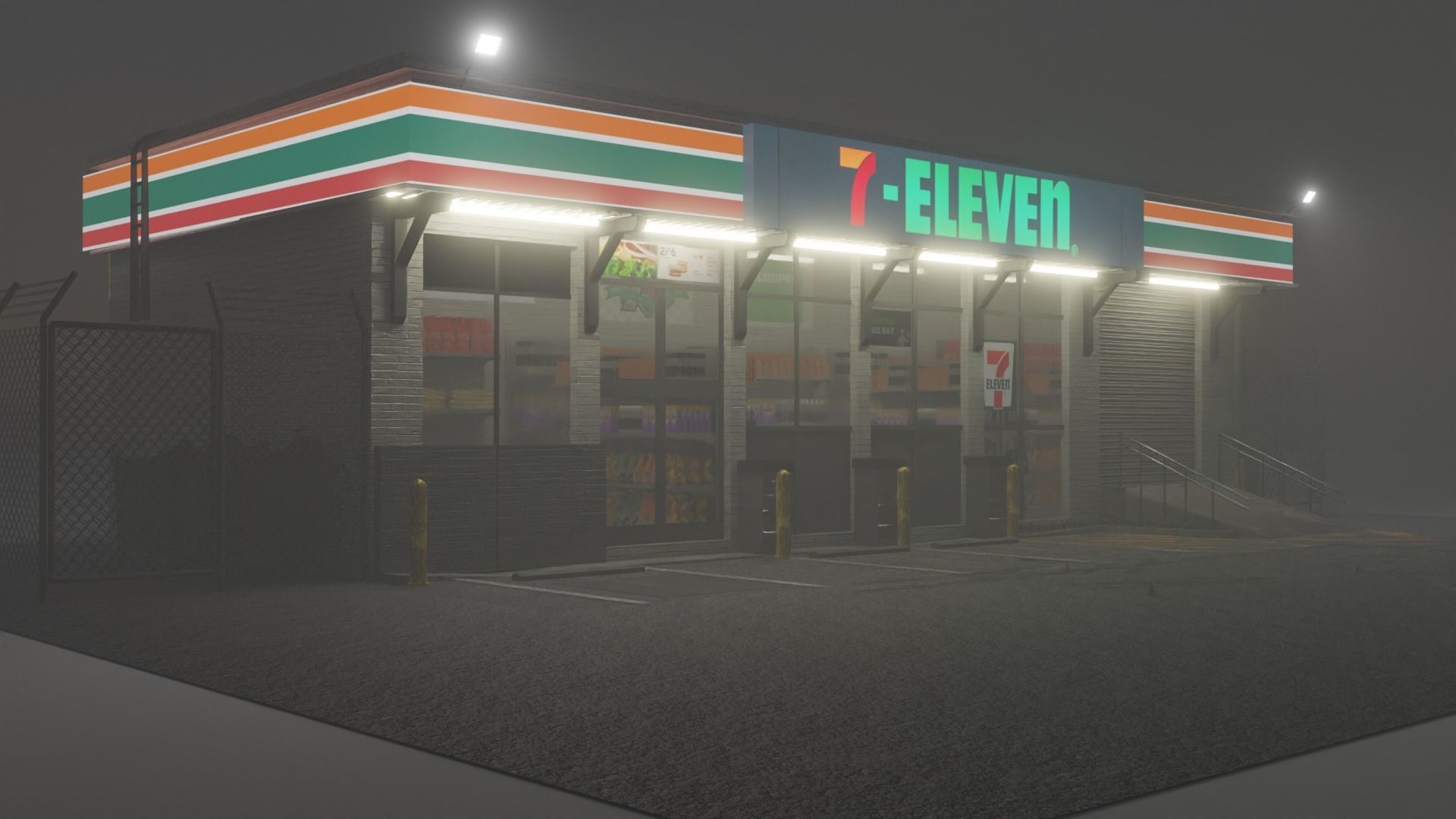 3D model 7 eleven convenience store VR / AR / low-poly | CGTrader