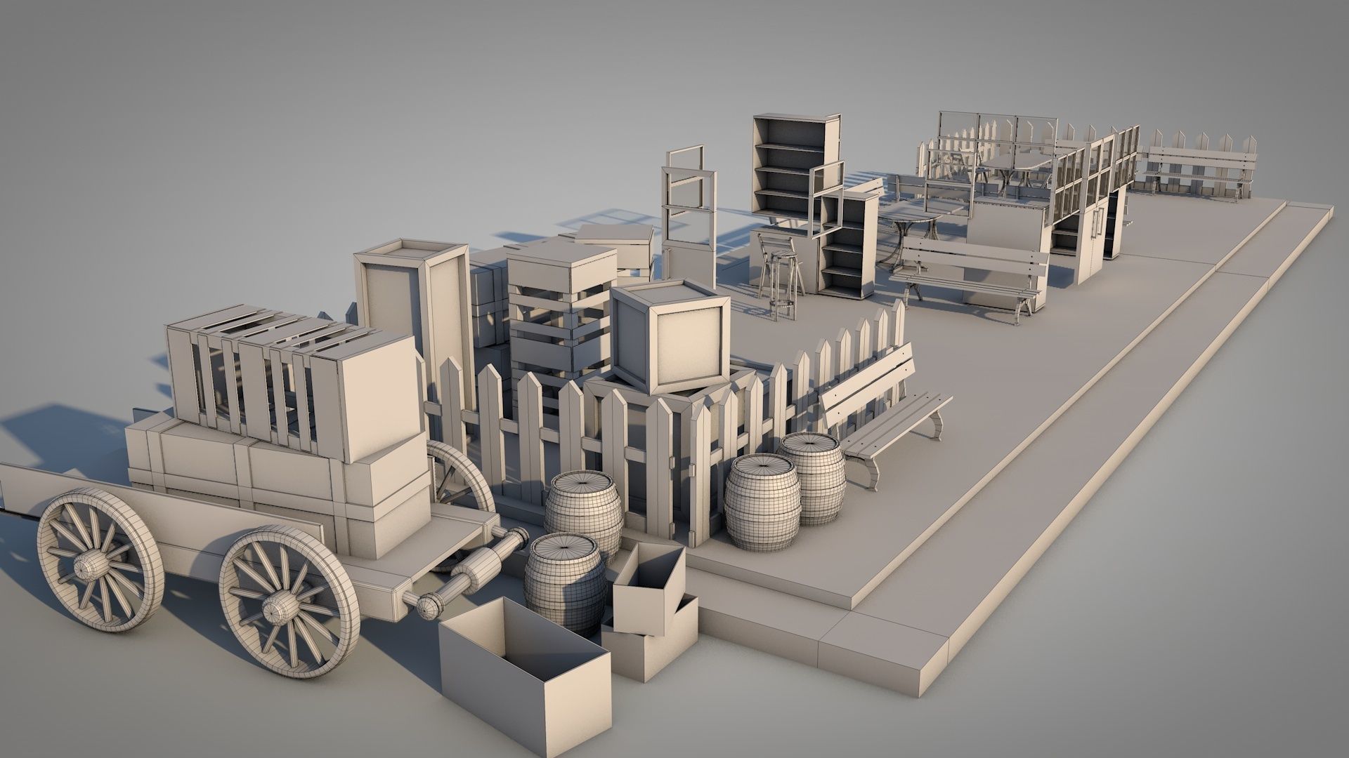 Tucson City Vintage Western Train Station 3D model | CGTrader