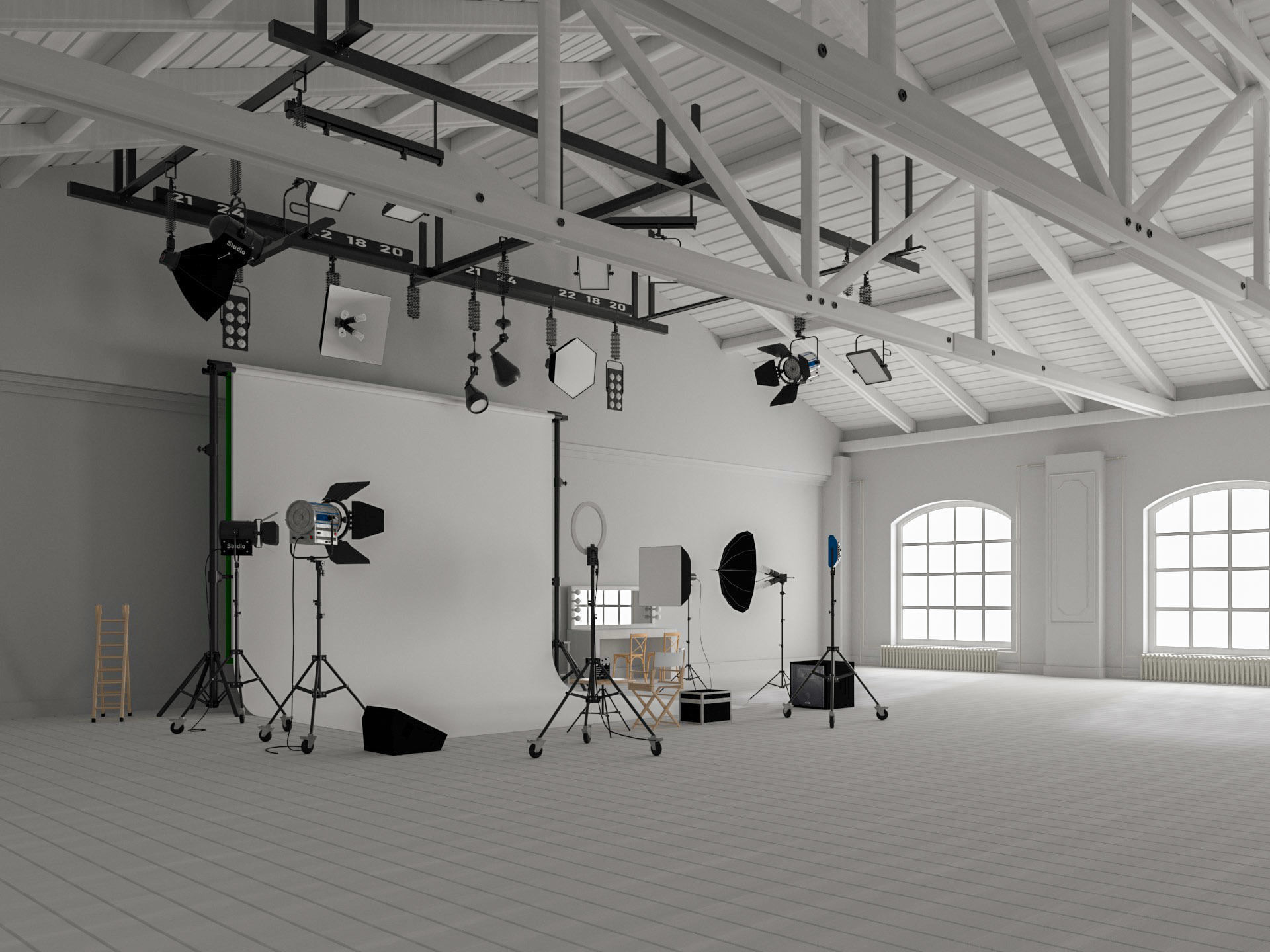 Photography Studio Scene 3 3D model | CGTrader