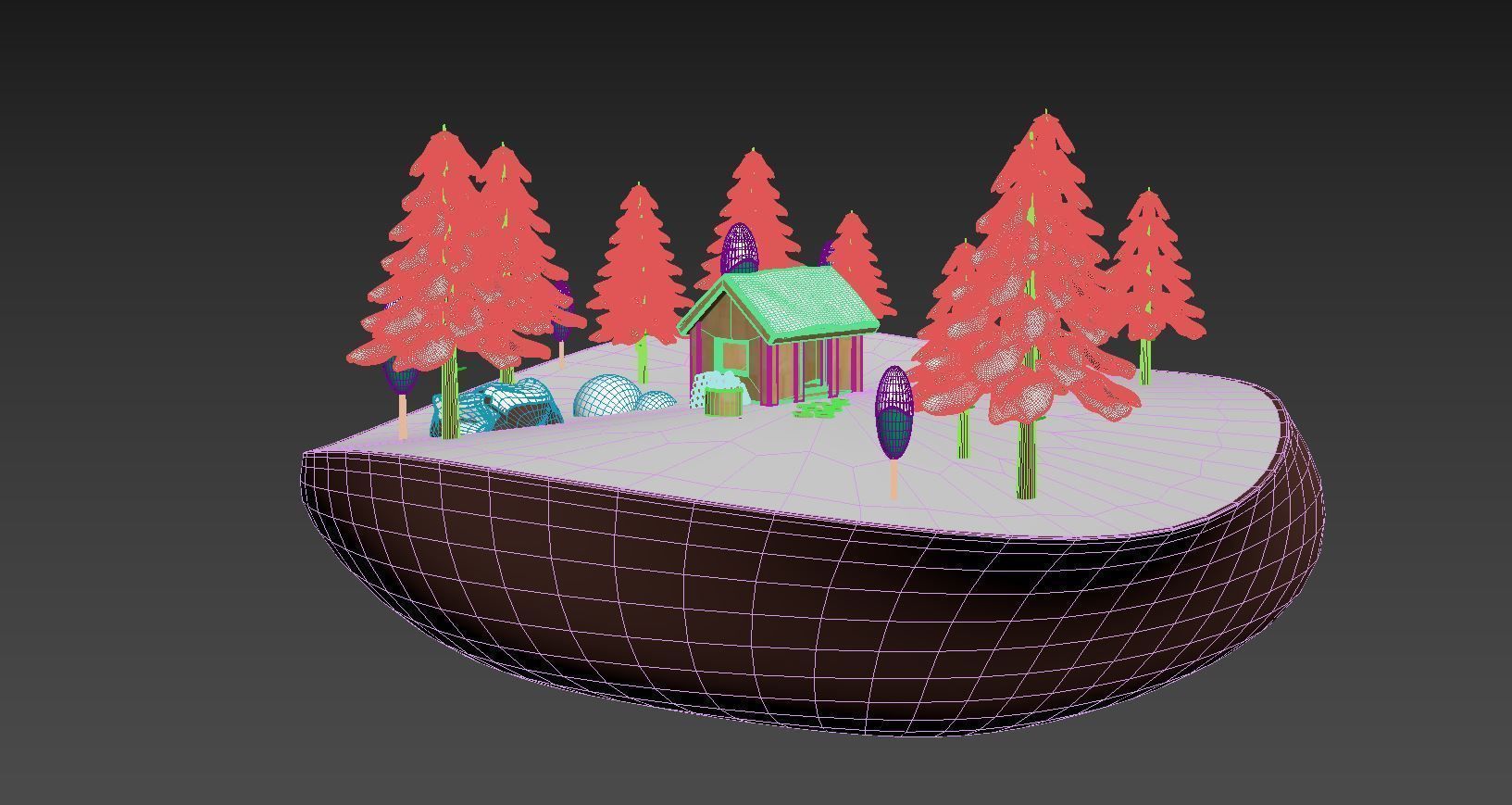 3D model Low Poly snowy winter wonderland map VR / AR / low-poly | CGTrader