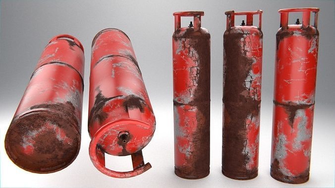 3D model Side-Rusted Long Gas Cylinder VR / AR / low-poly | CGTrader
