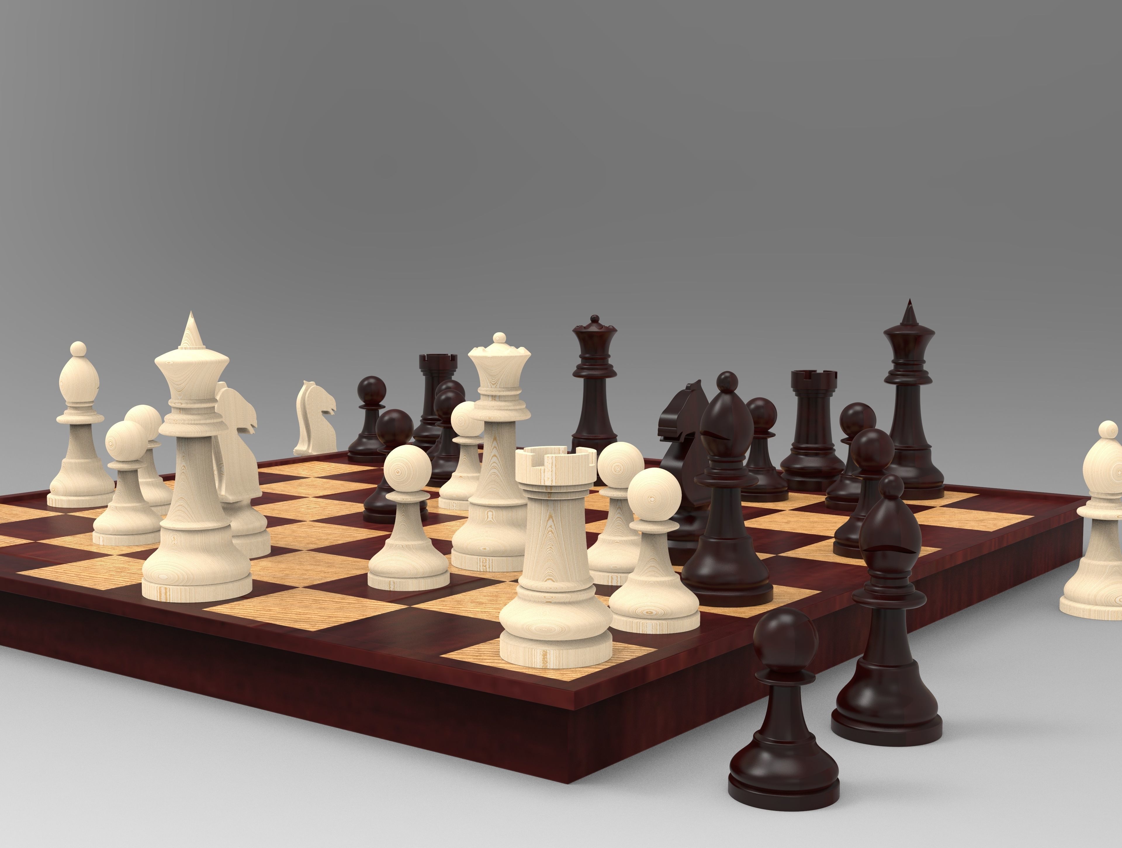 Chess board 3D model 3D printable | CGTrader