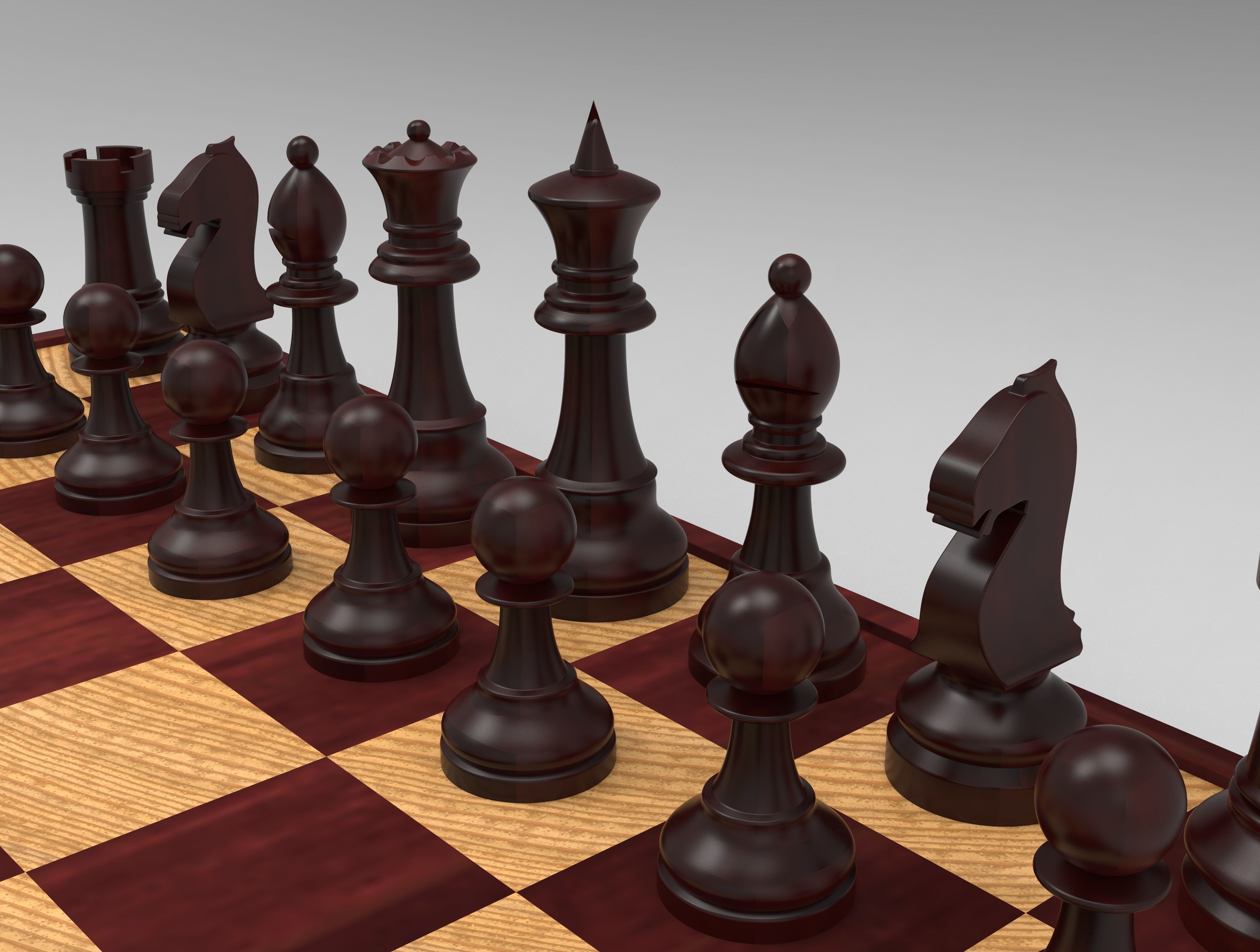 Chess board 3D model 3D printable | CGTrader